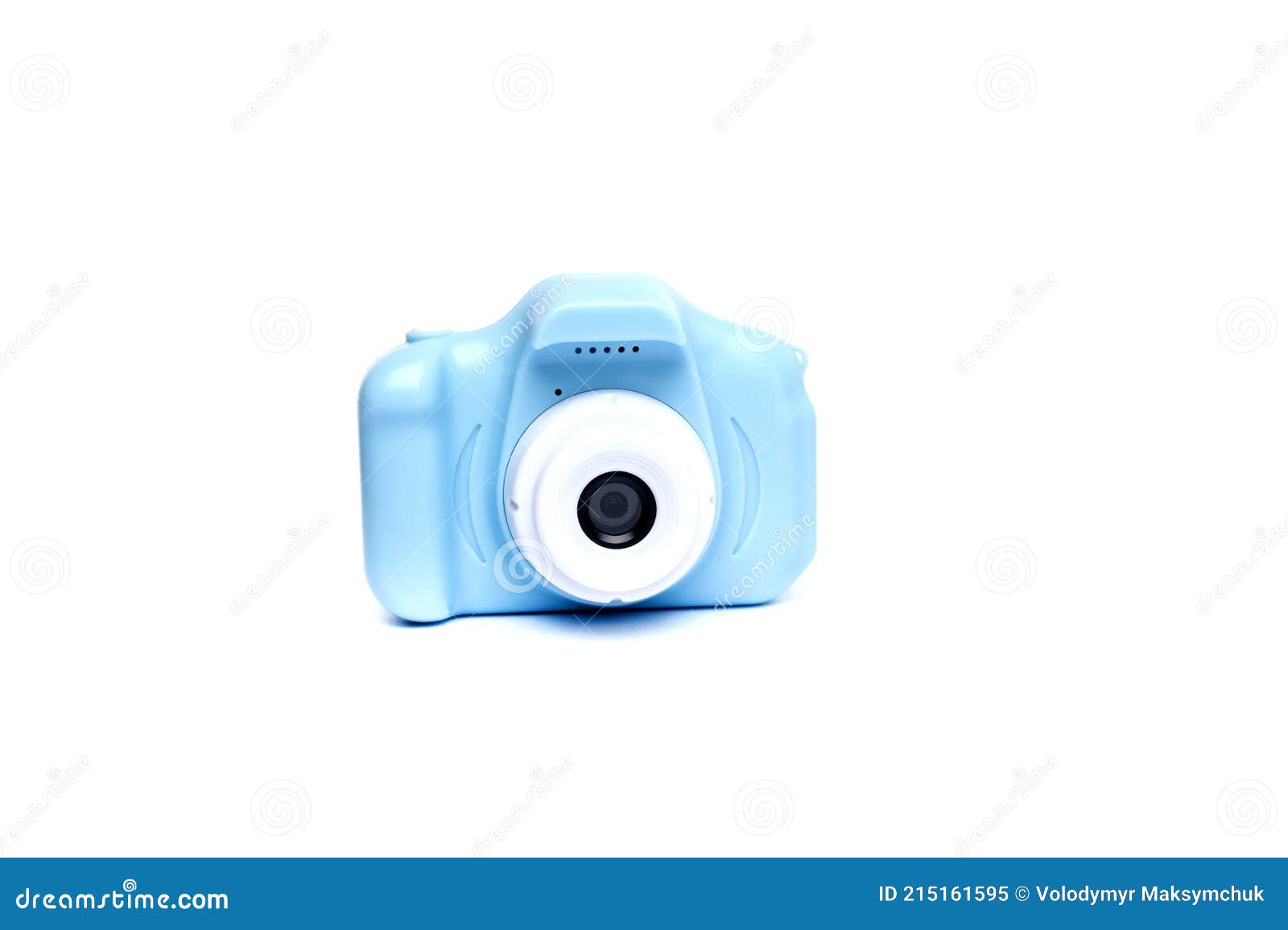 Blue Compact Childs Camera on White Background Stock Image - Image of ...