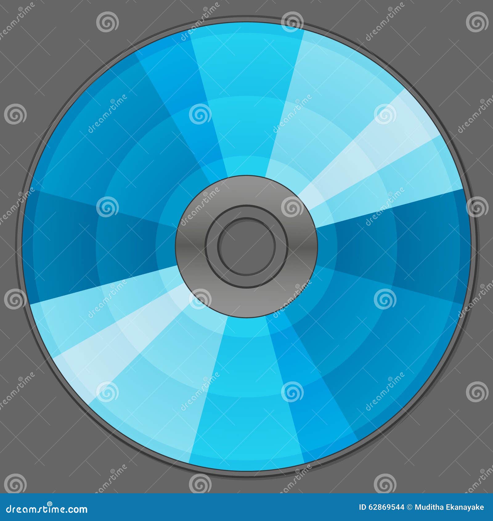 Blue compact disc stock vector. Illustration of compactdisk - 62869544