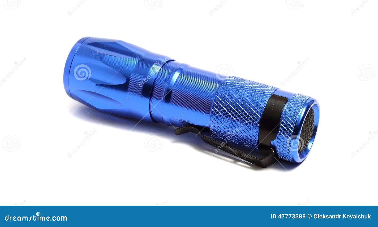 Blue compact flashlight stock photo. Image of security - 47773388