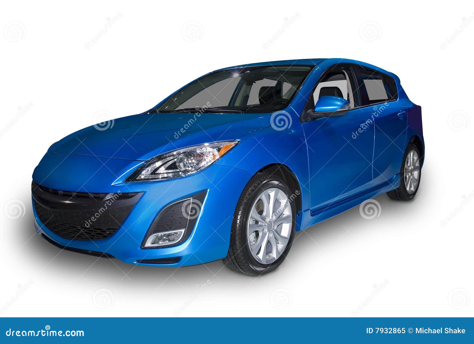 Blue Compact Hybrid stock image. Image of efficient, economy - 7932865
