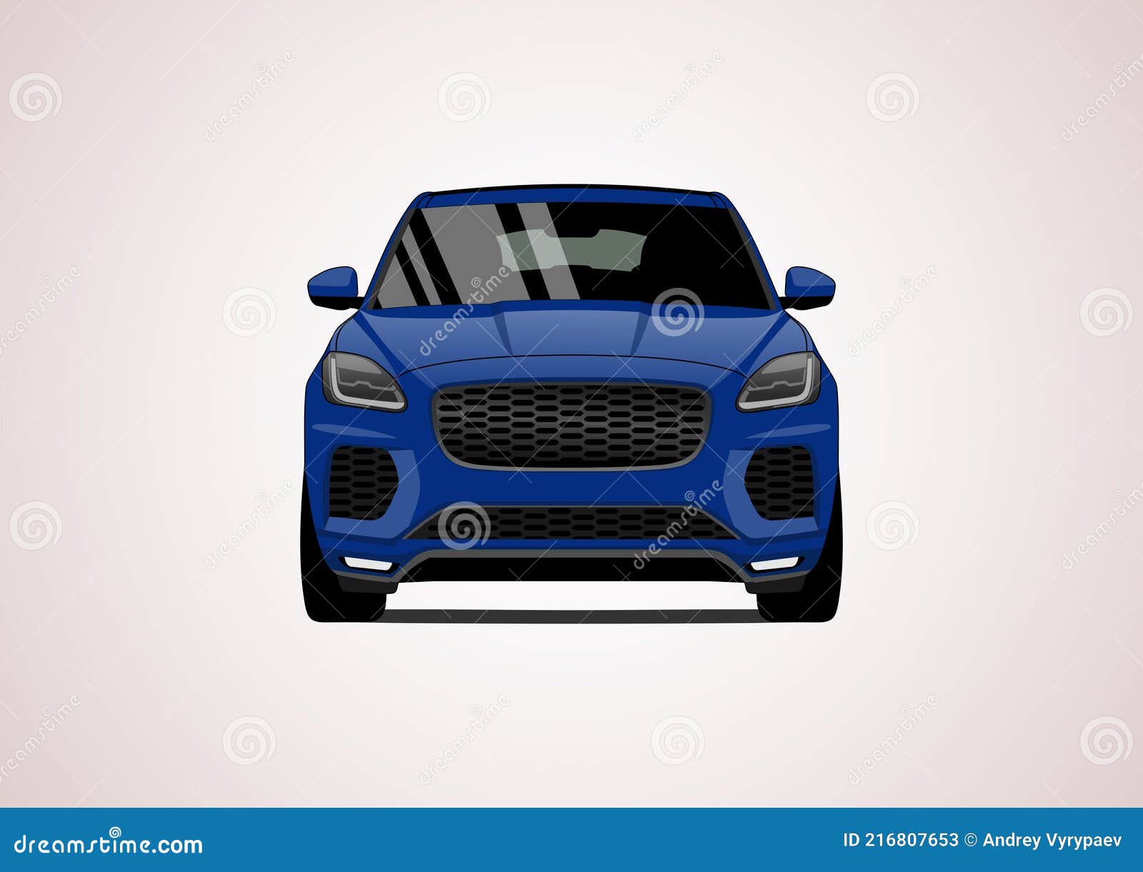 Blue compact SUV stock vector. Illustration of vector - 216807653