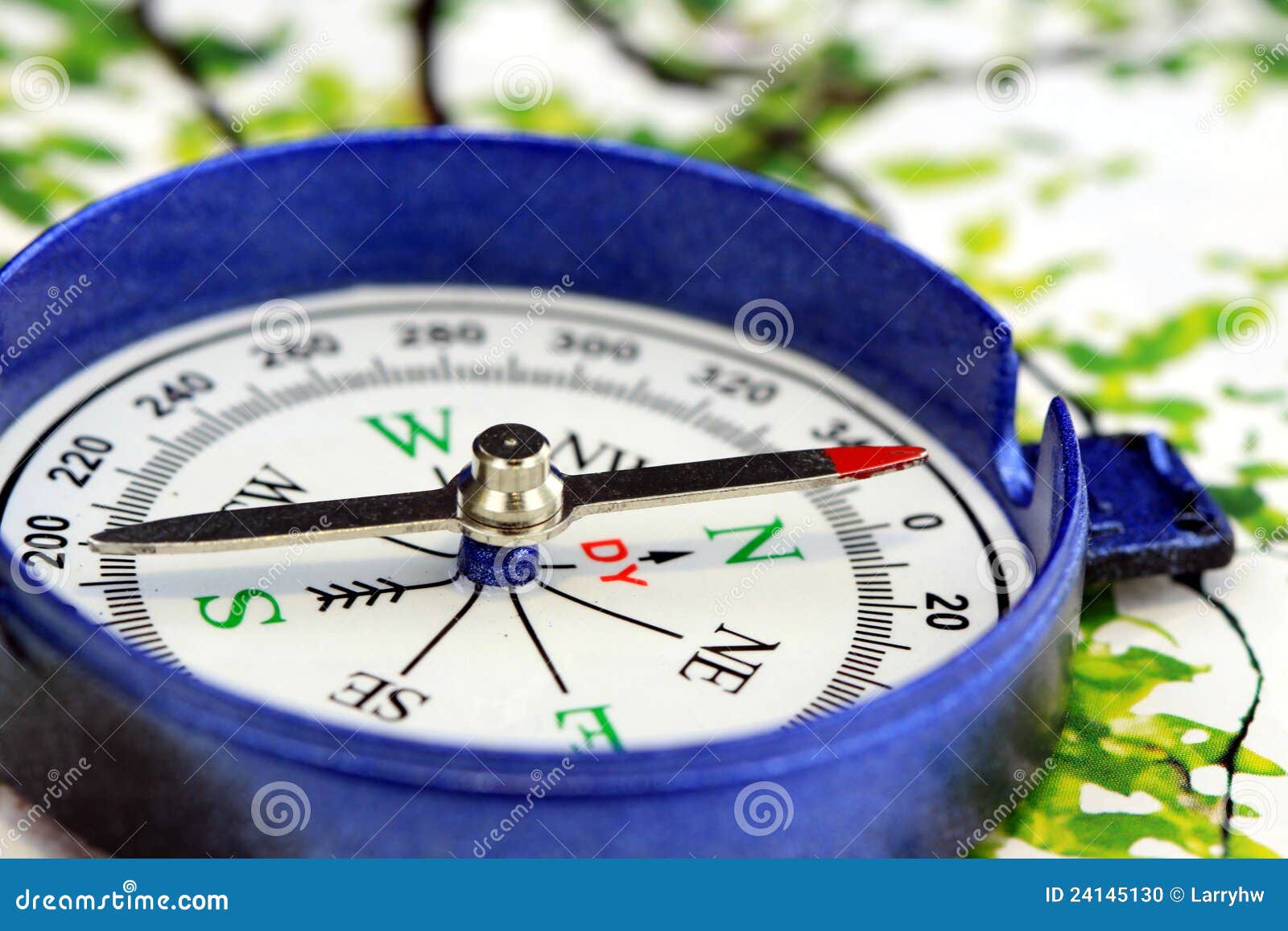 Blue Compass Directional Device Stock Photo - Image of west, south ...