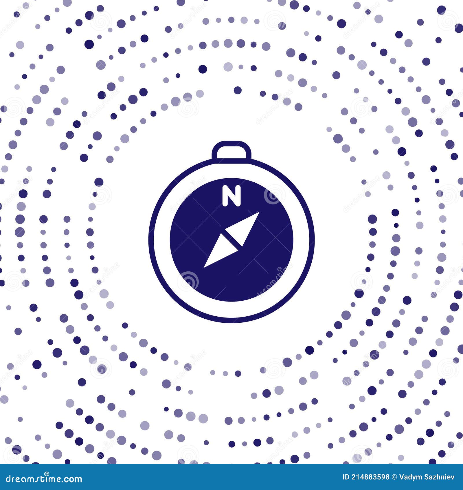 Blue Compass Icon Isolated On White Background Windrose Navigation