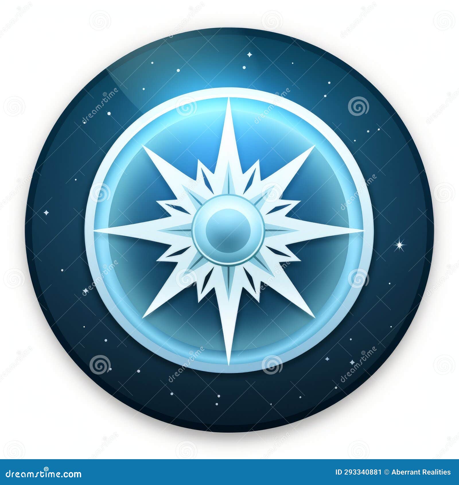 A Blue Compass Icon on a White Background Stock Illustration ...