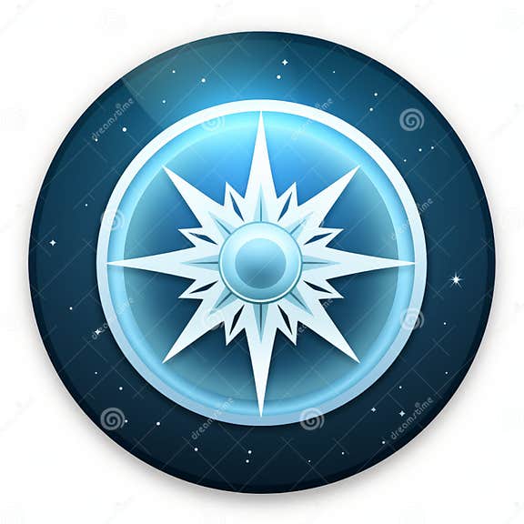 A Blue Compass Icon on a White Background Stock Illustration ...