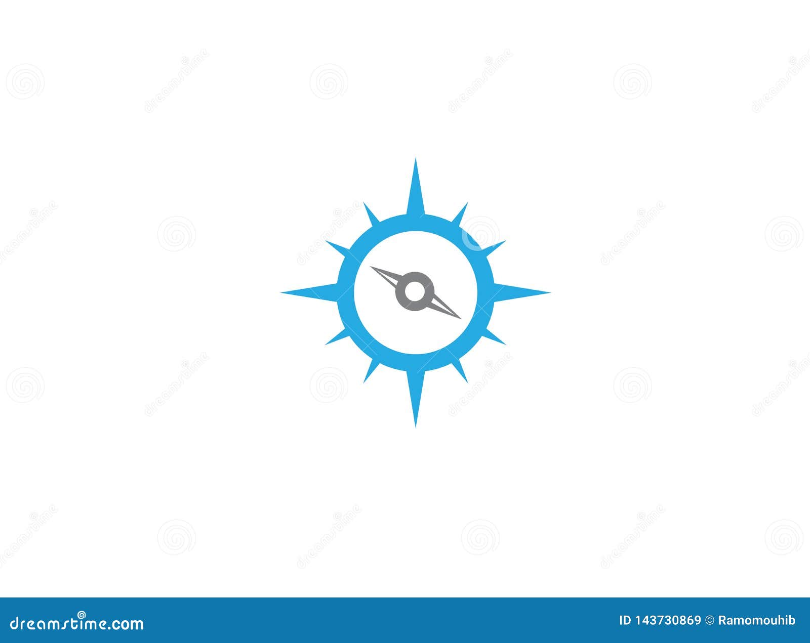Blue Compass With Indicators For Logo Design Stock Illustration