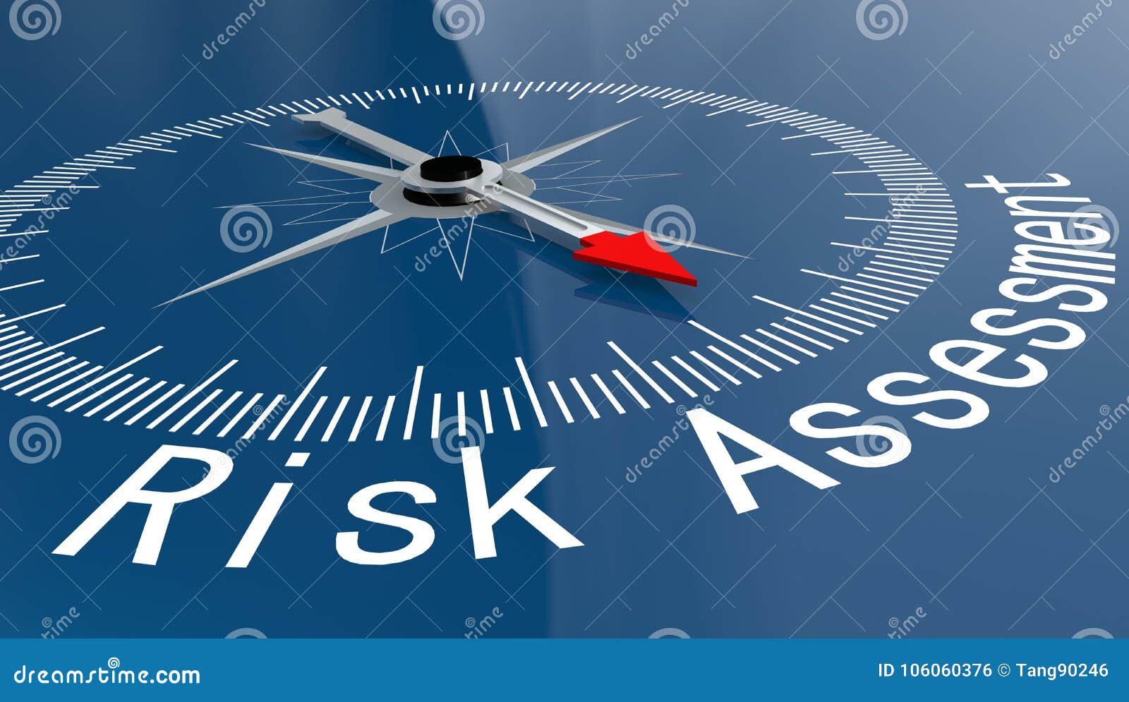 Blue Compass with Risk Assessment Word Stock Illustration ...