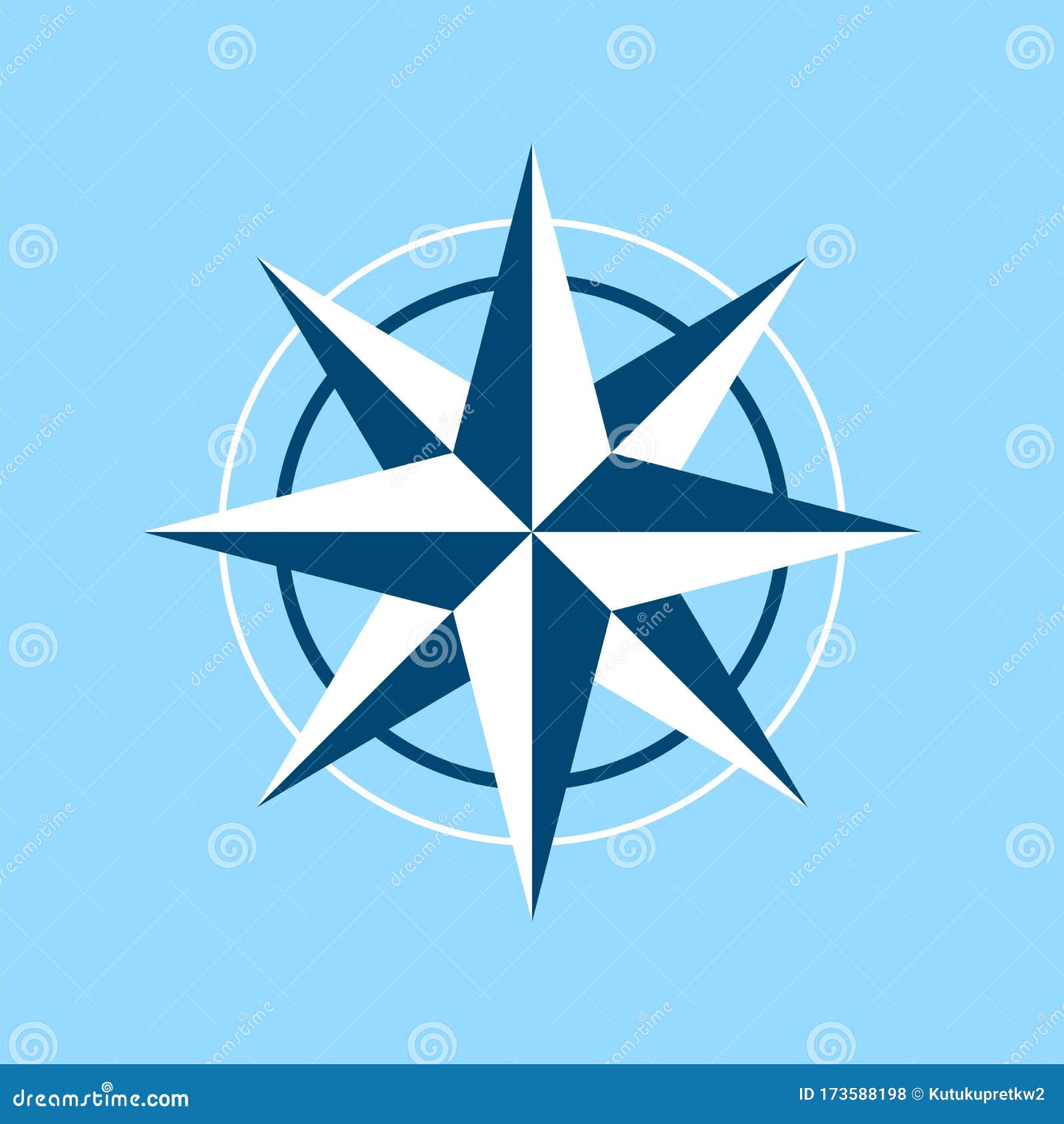 Blue Compass Rose Logo Template Illustration Design. Vector EPS 10 ...