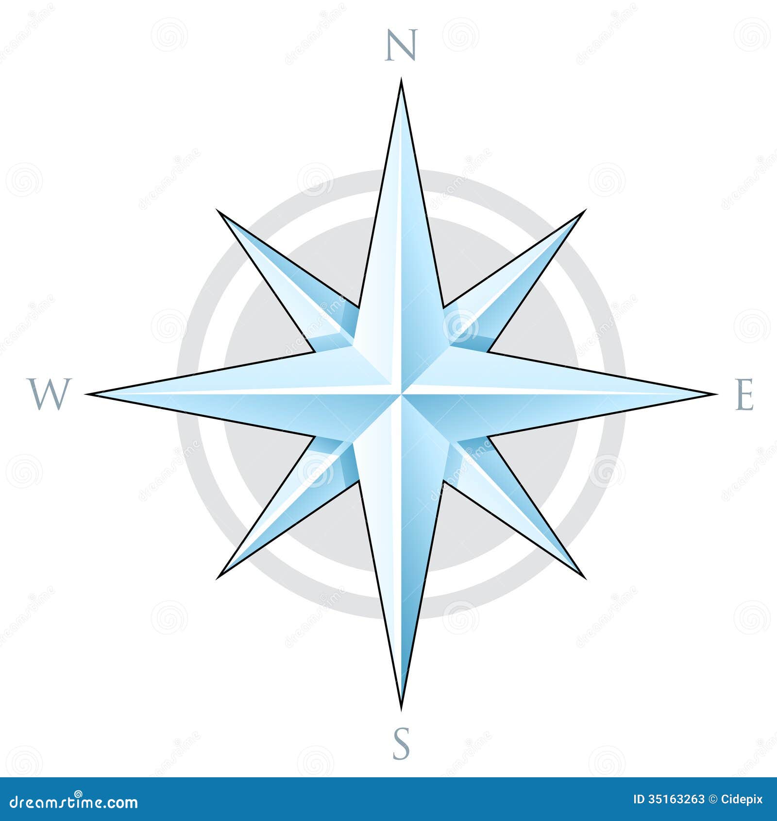 Blue Compass Star Stock Photos - Image: 35163263