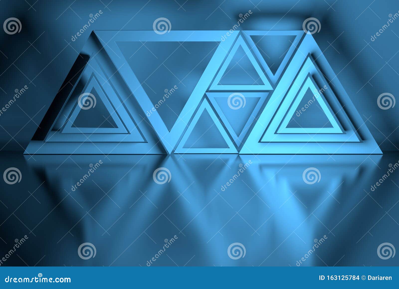 Blue Composition with Many Triangle Shapes Stock Illustration ...