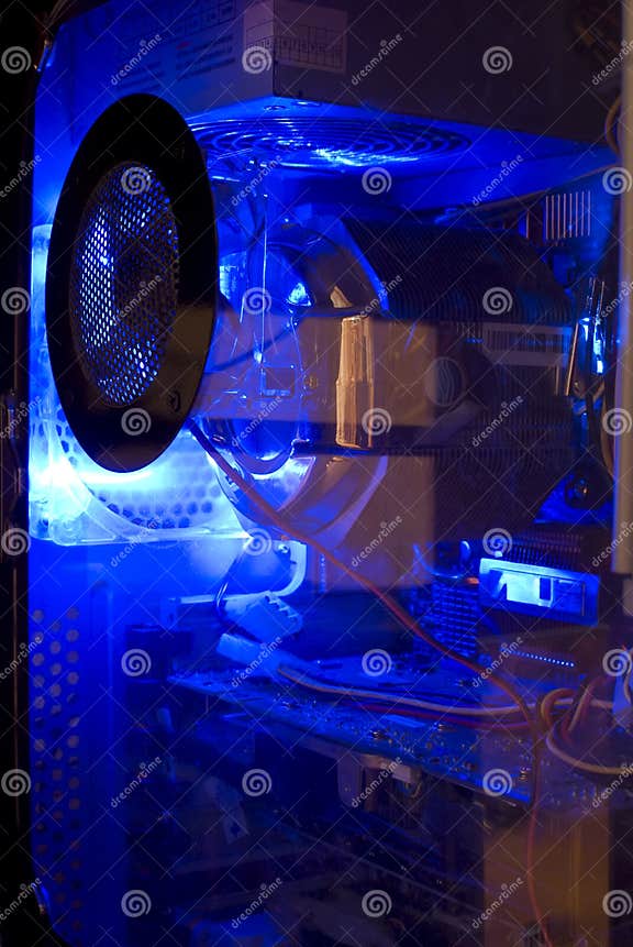 Blue computer stock image. Image of reliable, host, details - 14592237
