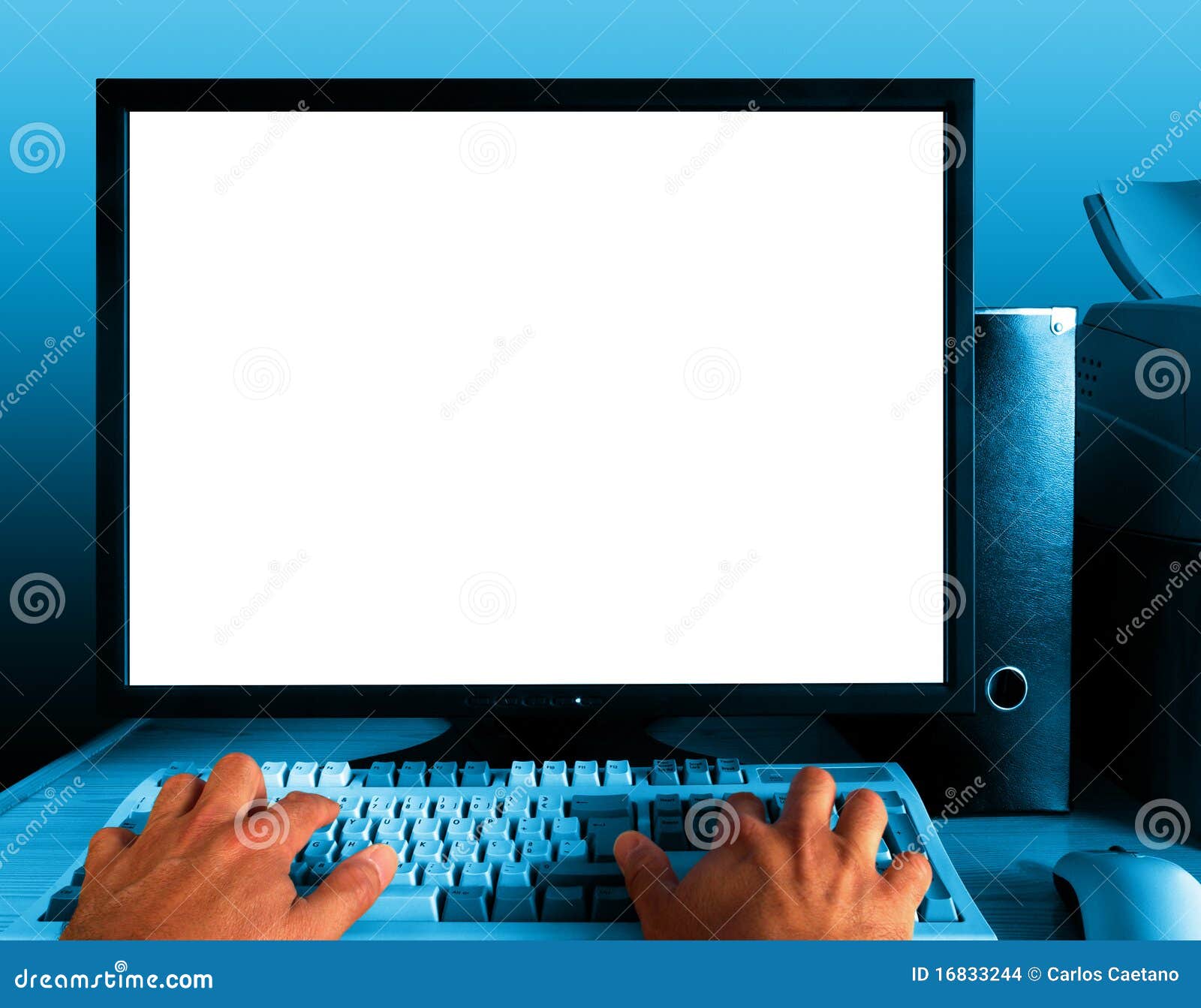 Blue Computer stock photo. Image of hacker, modern, desk - 16833244