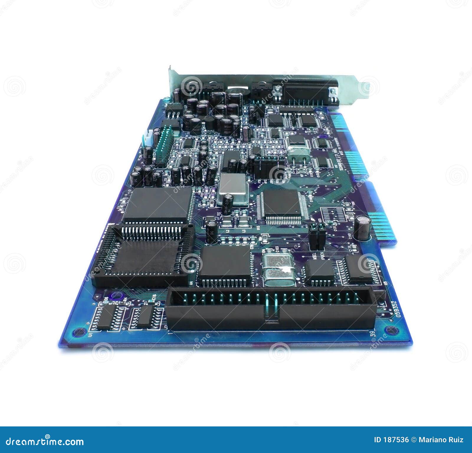 Blue computer board stock photo. Image of electrical, motherboard - 187536