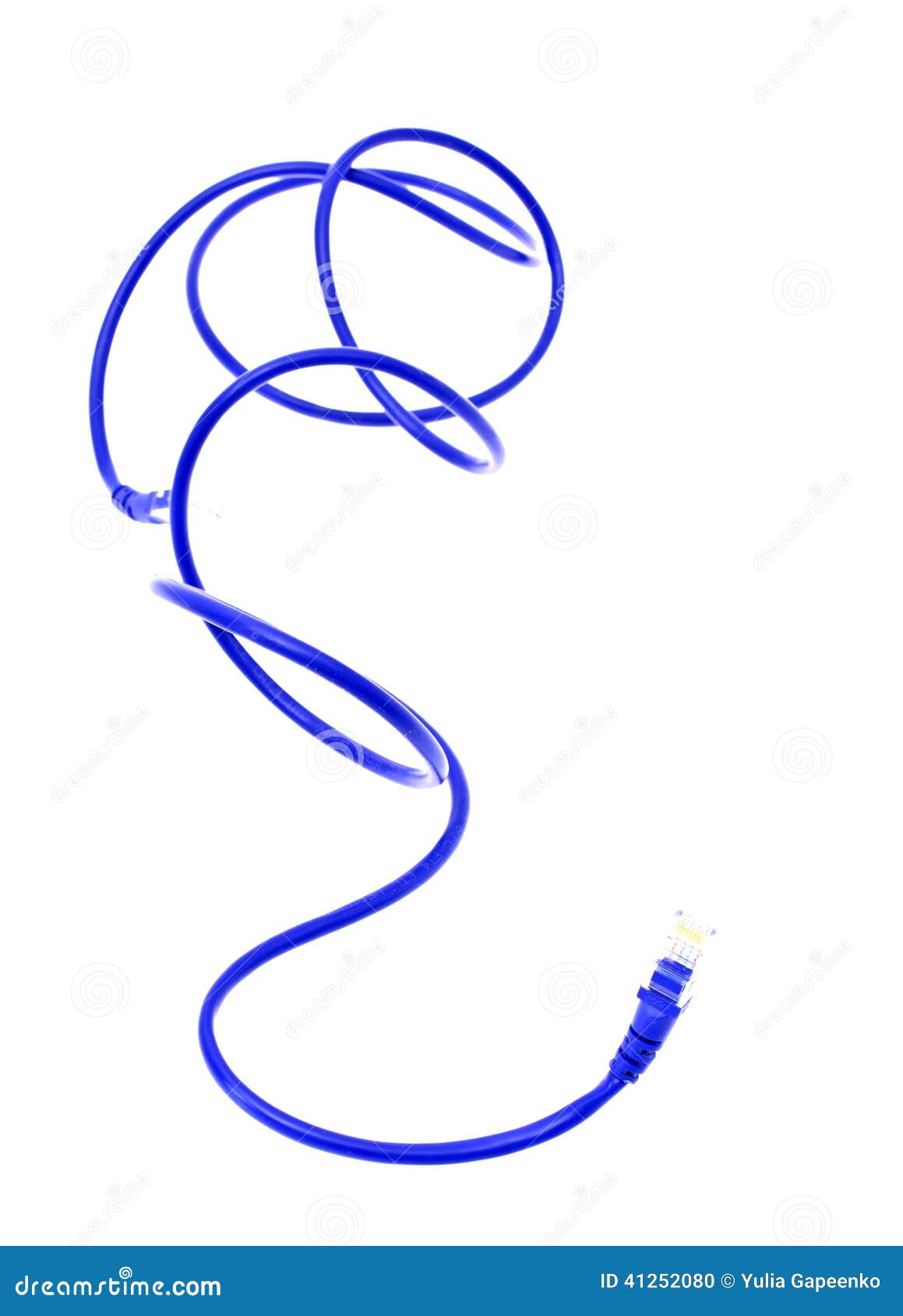 Blue Computer Cable RJ45 Plugs. Isolated on White Stock Illustration ...