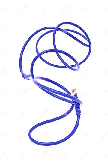 Blue Computer Cable RJ45 Plugs. Isolated on White Stock Illustration ...