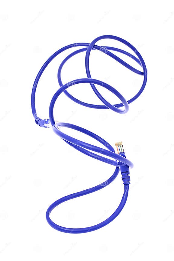 Blue Computer Cable RJ45 Plugs. Isolated on White Stock Illustration ...