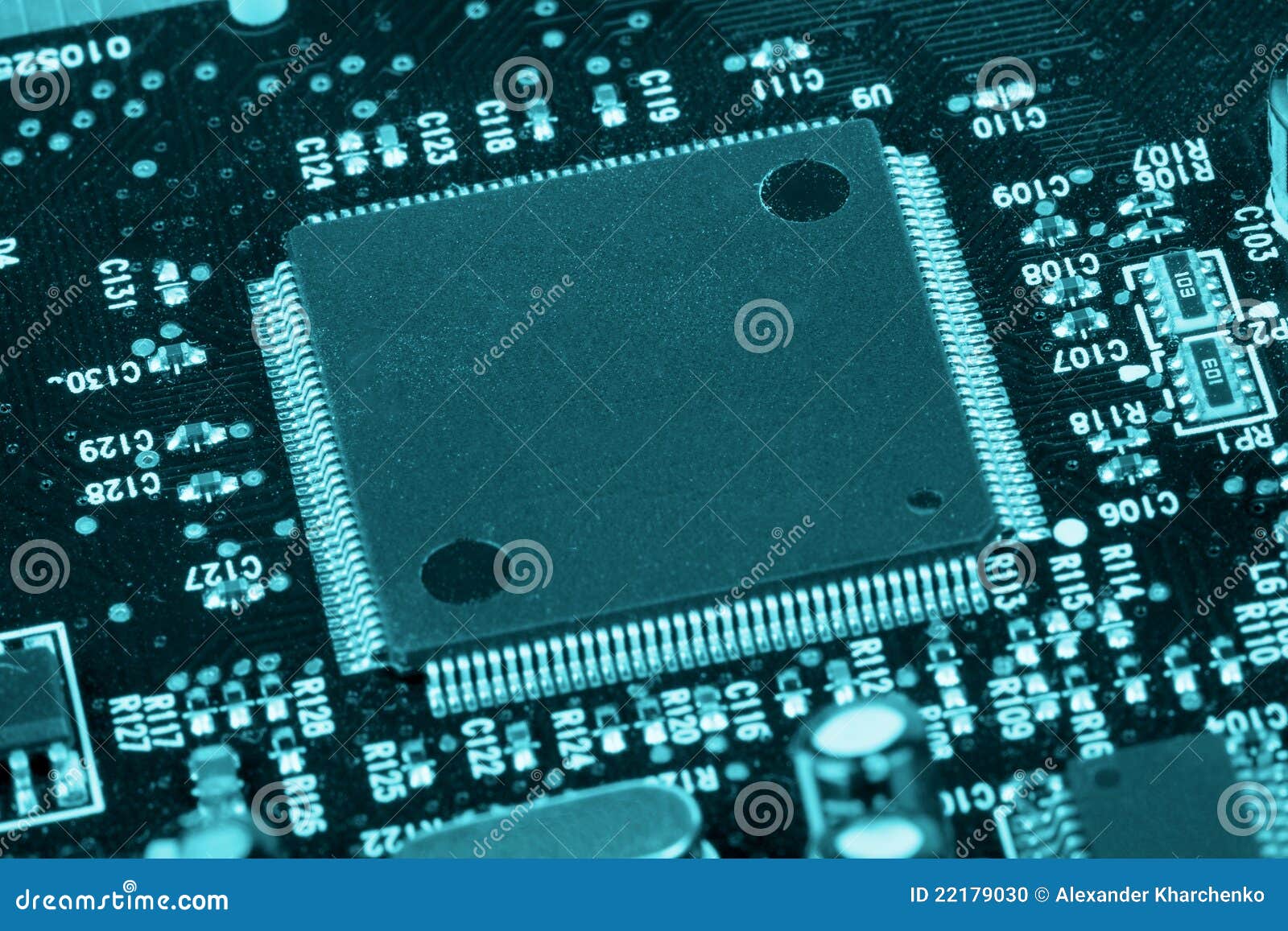 Blue Computer Chip Technology Stock Photo - Image of backlit ...