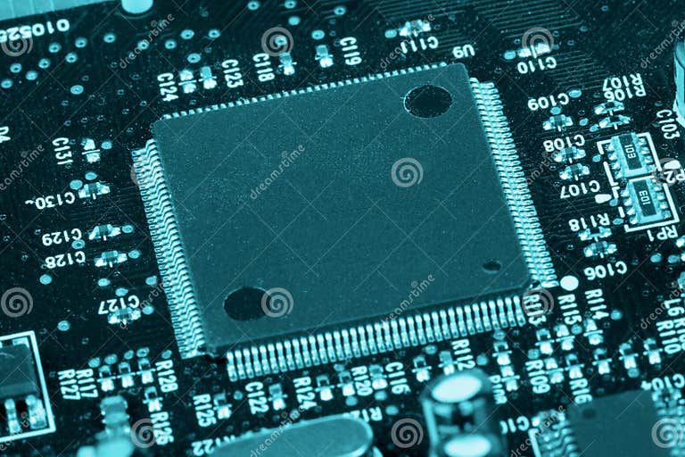 Blue Computer Chip Technology Stock Photo - Image of backlit ...