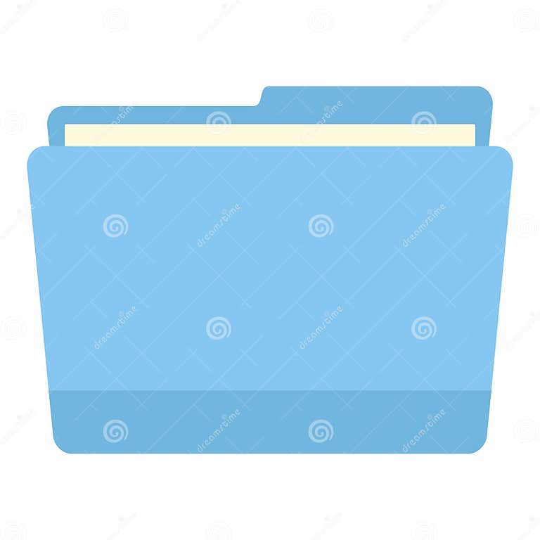 Blue Computer File Folder Icon, Flat Style Stock Vector - Illustration ...