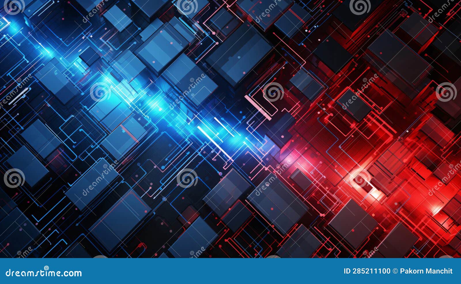 A Blue Computer Graphic Background Blue and Red Abstract and Computer ...