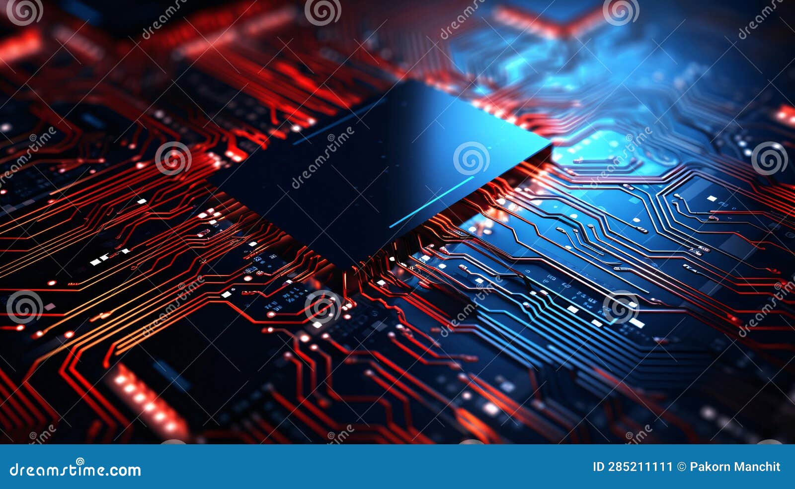 A Blue Computer Graphic Background Blue and Red Abstract and Computer ...