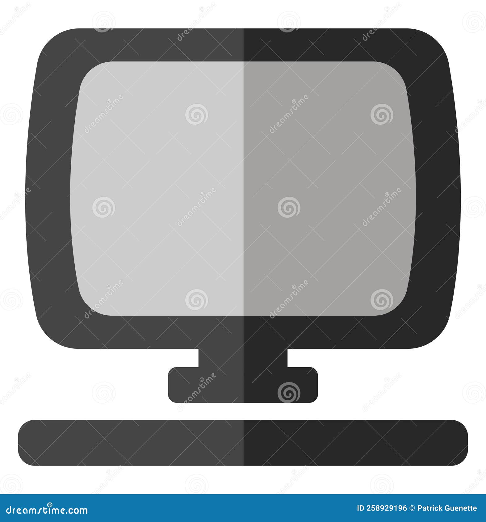 Blue computer, icon stock vector. Illustration of graphic - 258929196