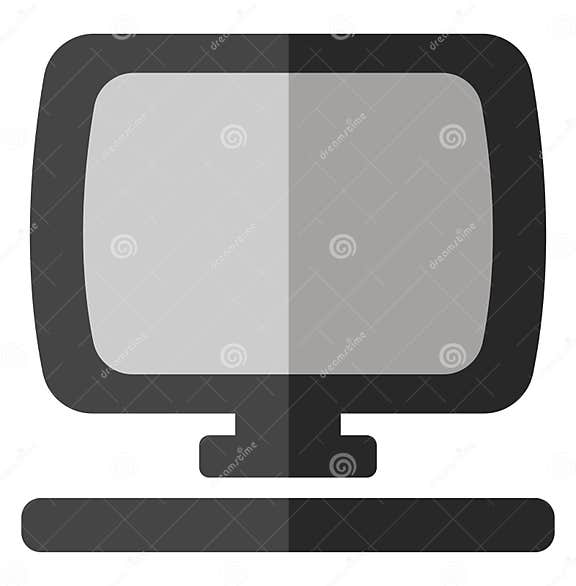 Blue computer, icon stock vector. Illustration of graphic - 258929196