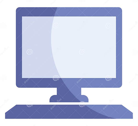 Blue computer, icon stock vector. Illustration of business - 259786170