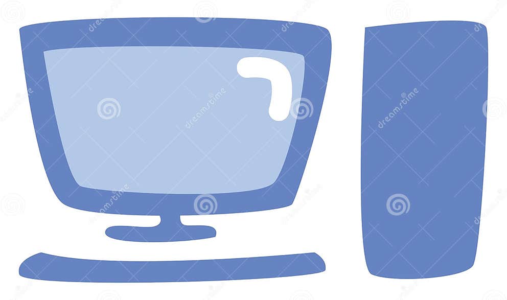 Blue computer, icon stock vector. Illustration of isolated - 260371082