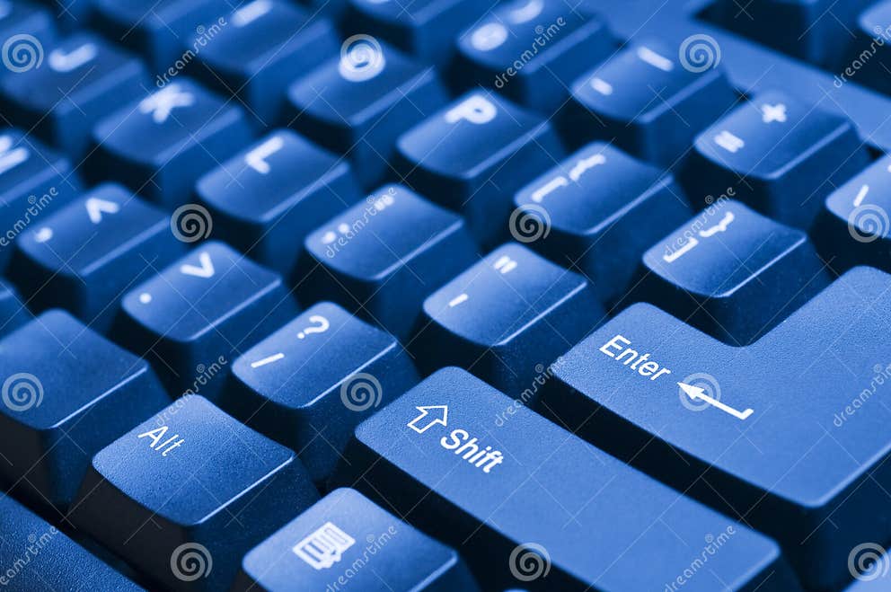 Blue computer keyboard stock image. Image of dark, high - 10186557