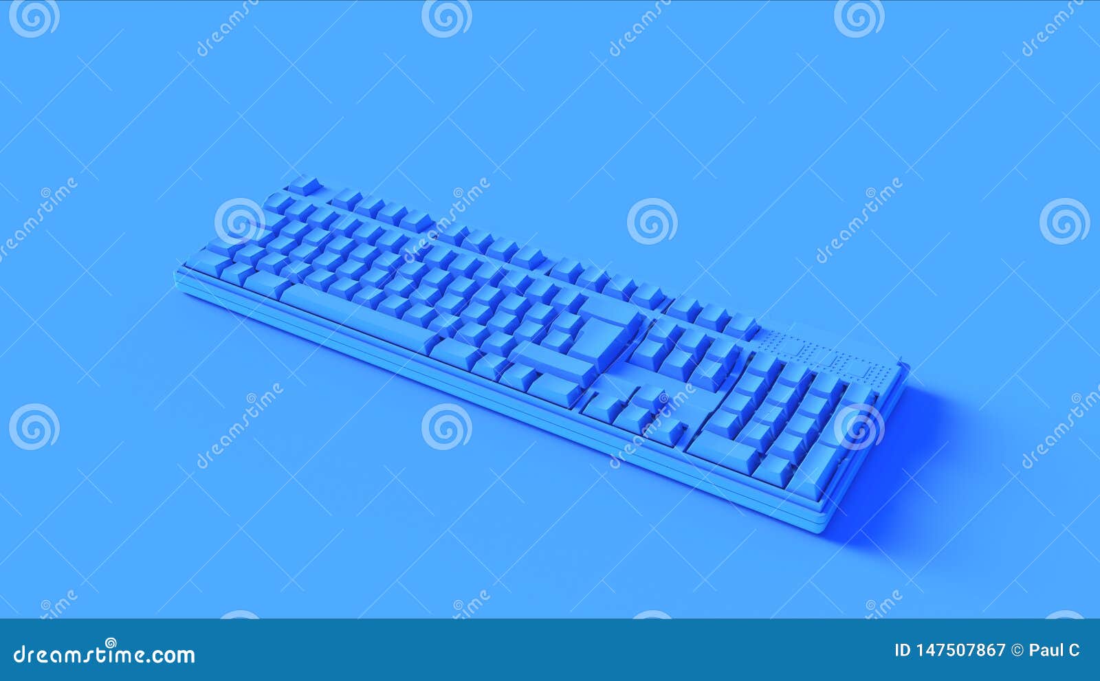 Blue Computer keyboard stock illustration. Illustration of operator ...