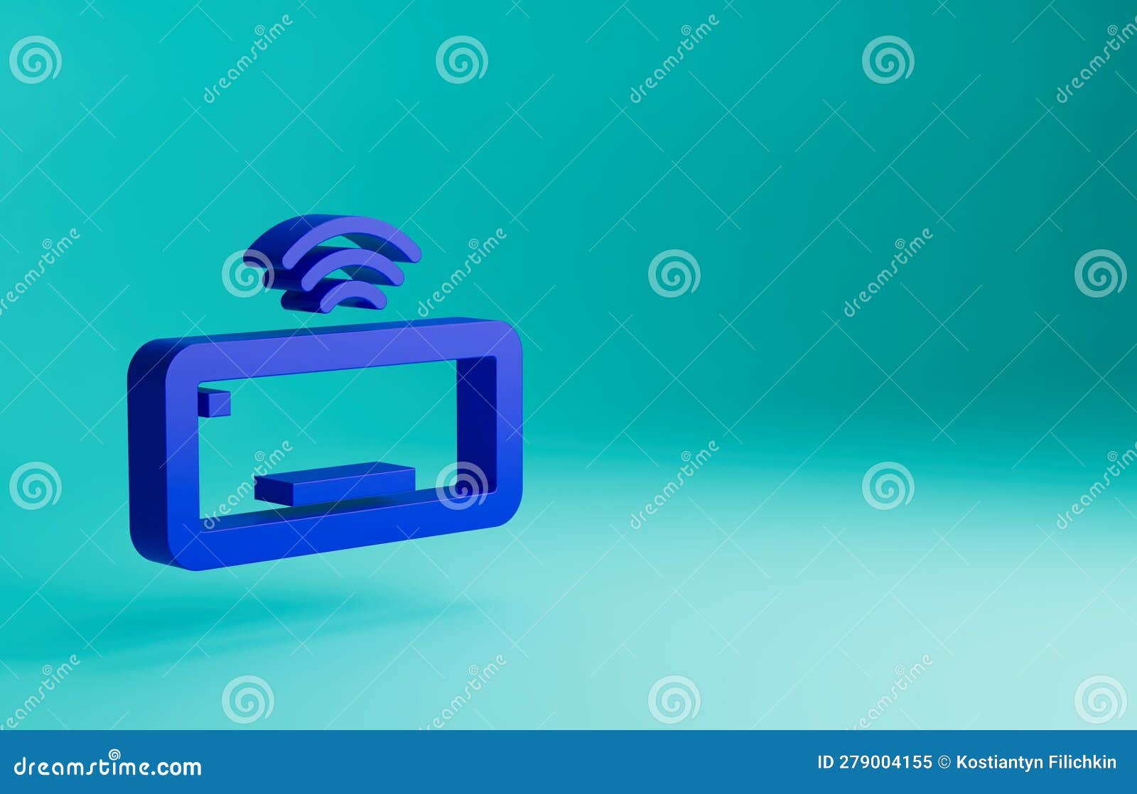 Blue Computer Keyboard Icon Isolated on Blue Background. PC Component ...