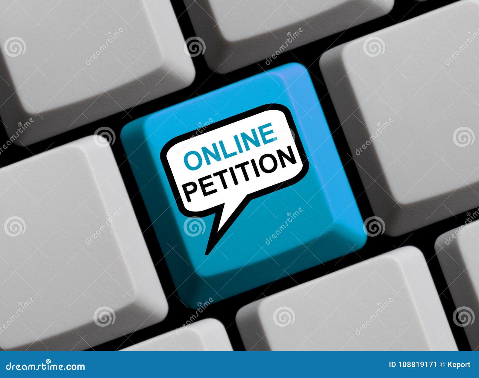 Speech Bubble on Computer Keyboard Showing Online Petition Stock Image ...