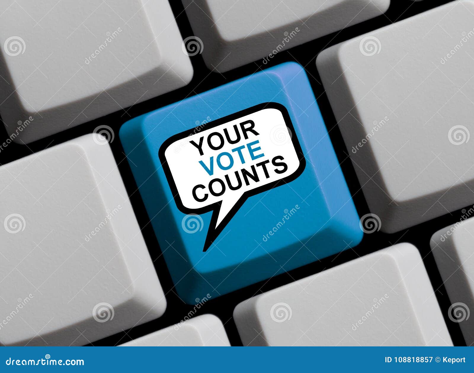 Speech Bubble on Computer Keyboard Showing Your Vote Counts Stock Image ...