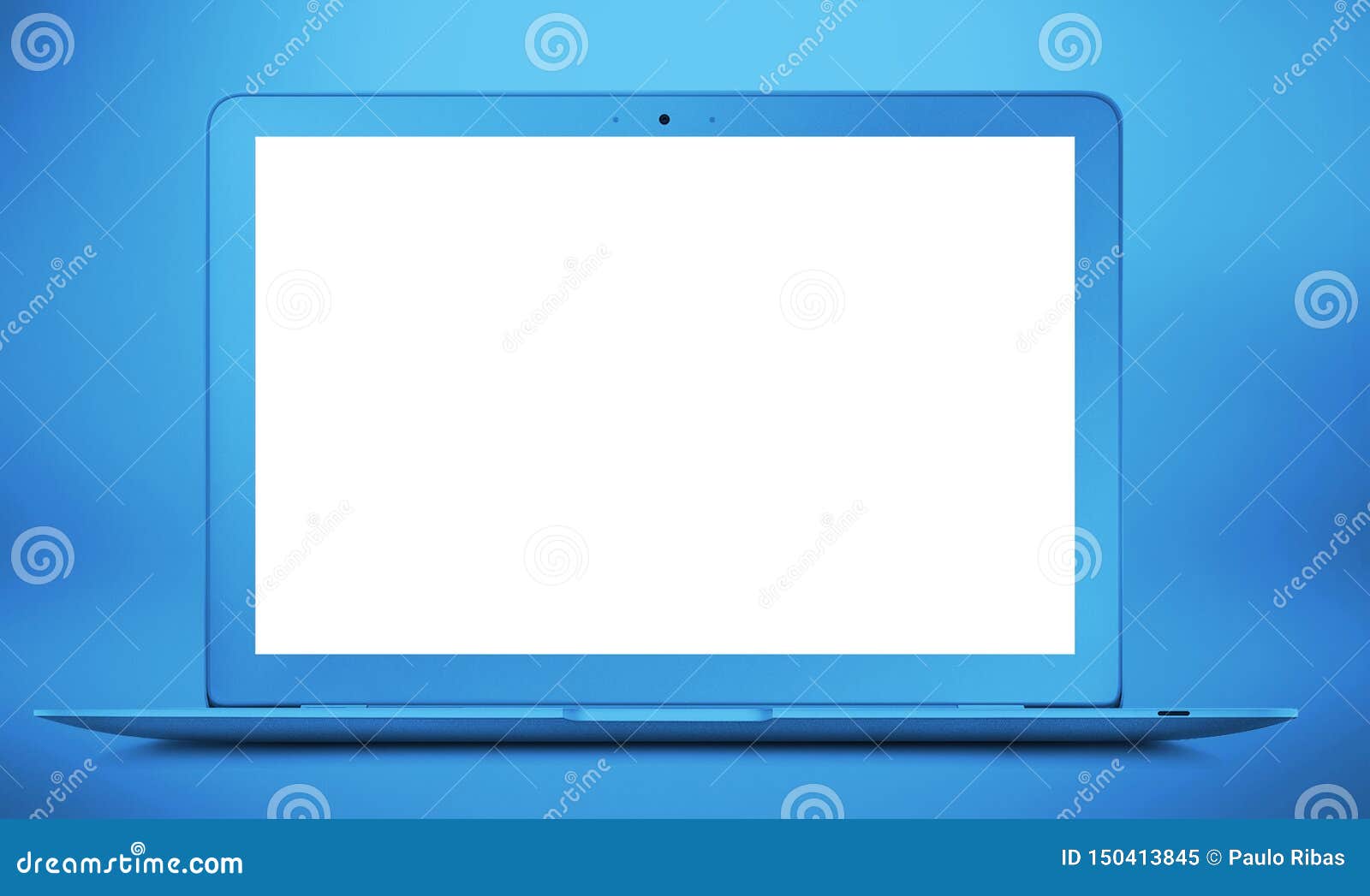 Blue Computer Model with White Stock Illustration - Illustration of ...