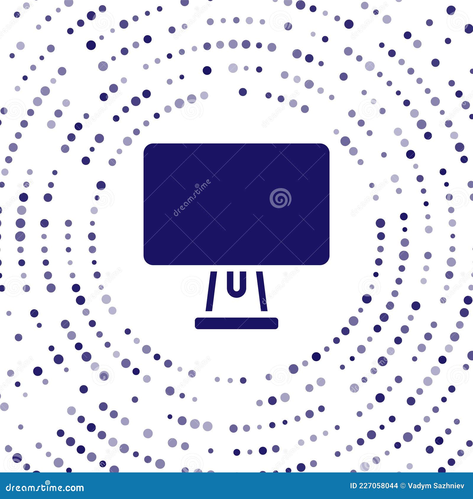 Blue Computer Monitor Screen Icon Isolated on White Background ...