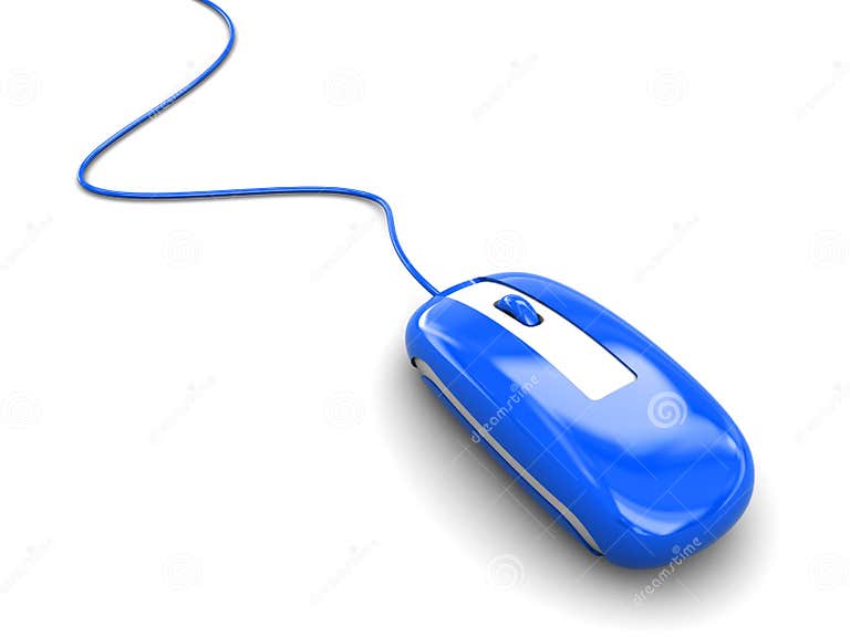 Blue computer mouse stock illustration. Illustration of hardware - 10836894