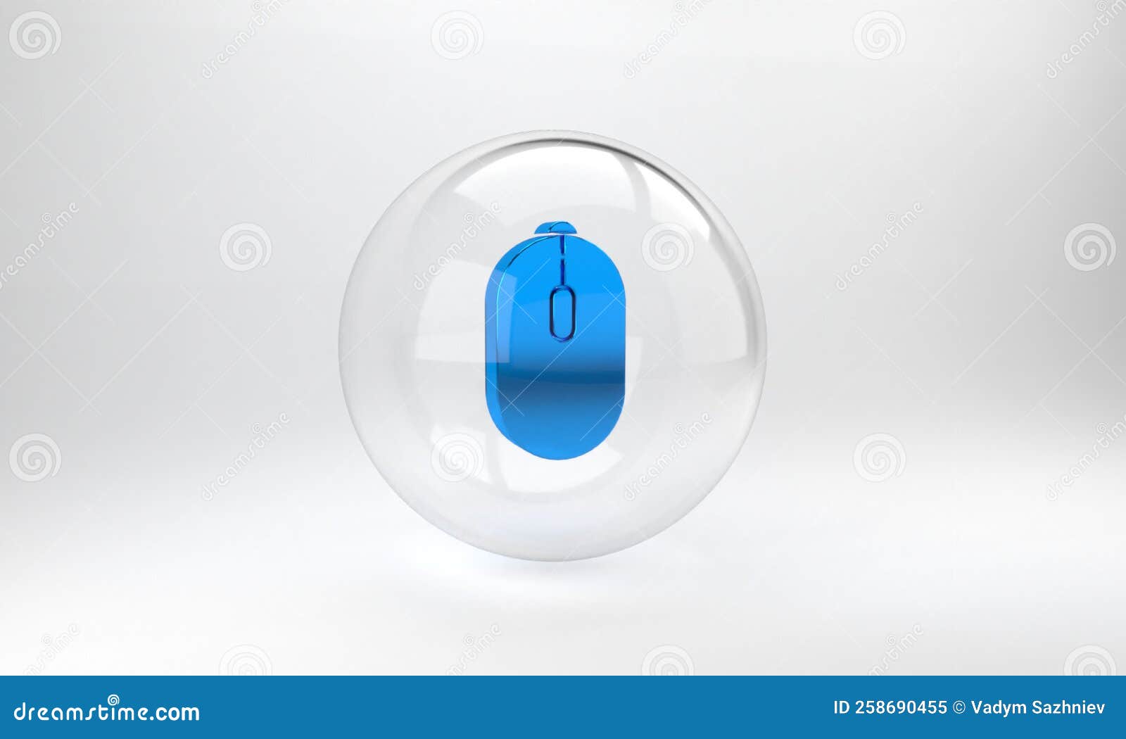 Blue Computer Mouse Gaming Icon Isolated on Grey Background. Optical ...