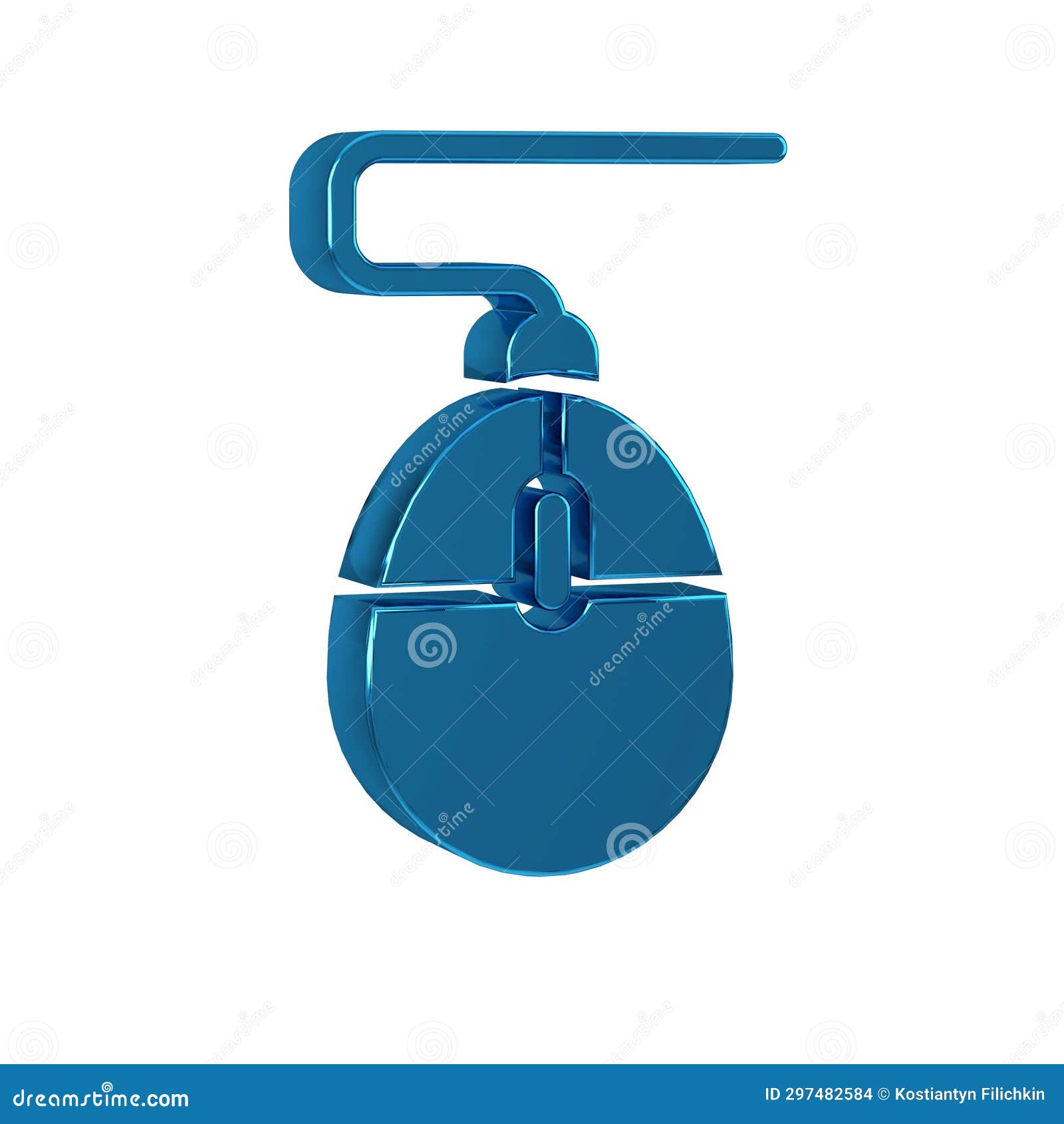 Blue Computer Mouse Gaming Icon Isolated on Transparent Background ...