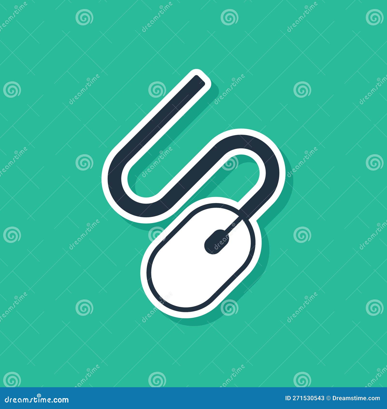 Blue Computer Mouse Icon Isolated on Green Background. Optical with ...