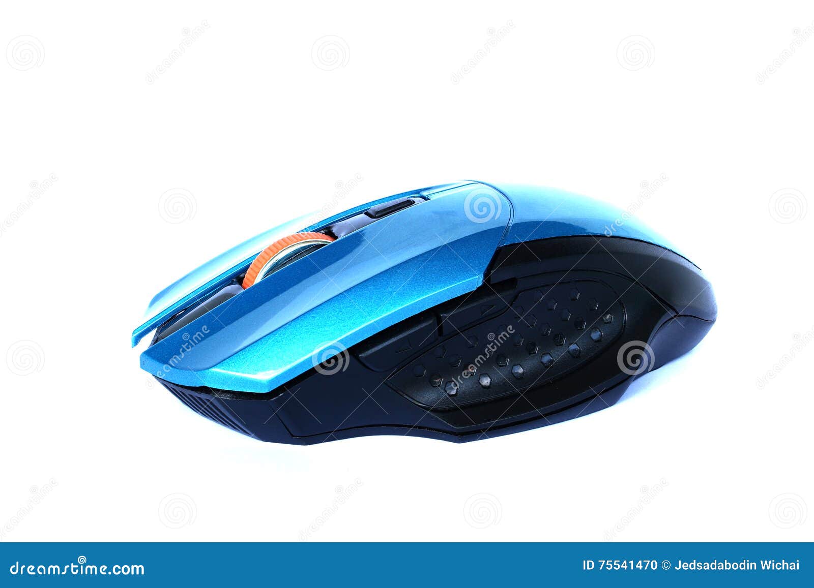 Blue computer mouse stock photo. Image of office, modern - 75541470