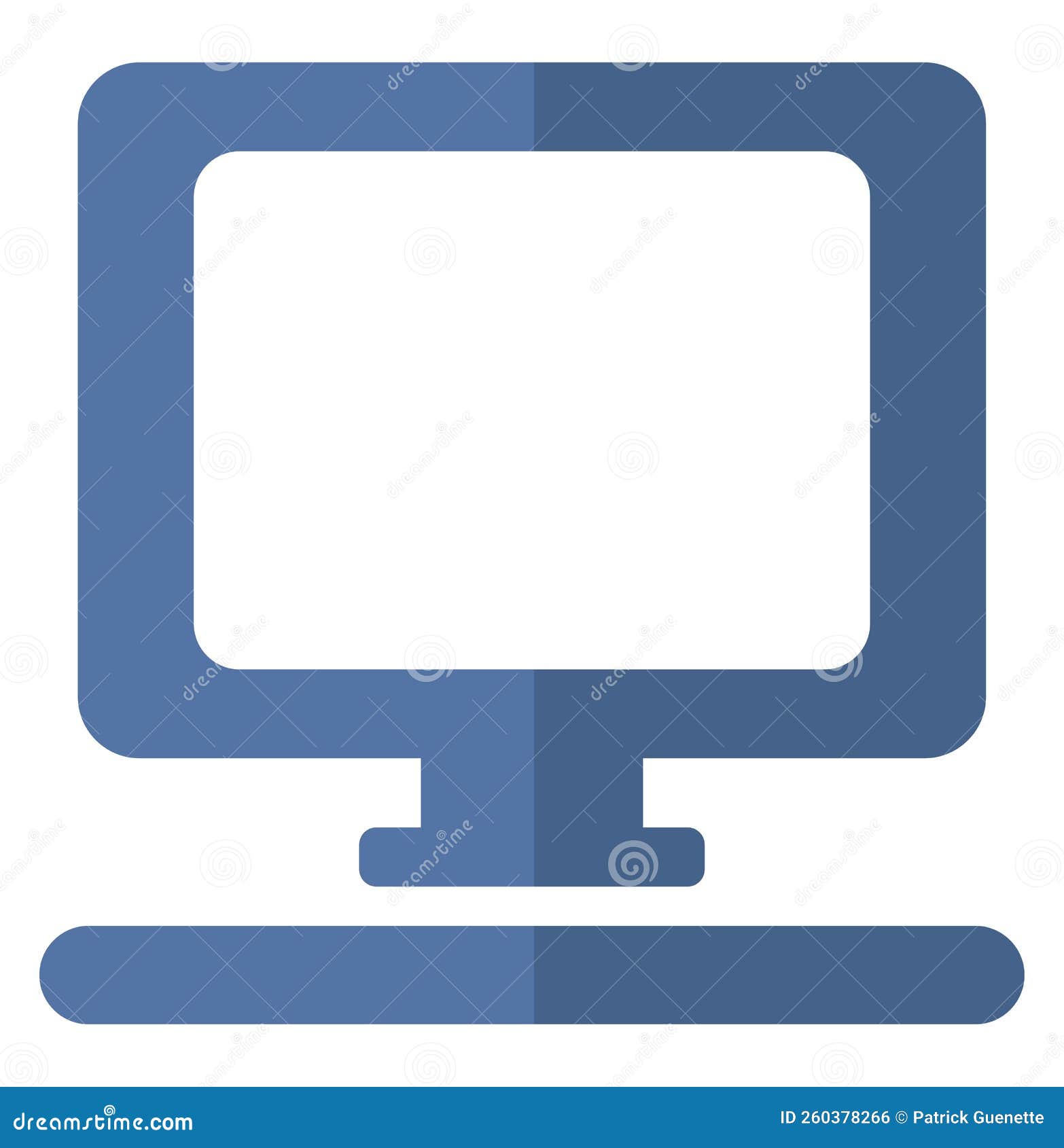 Blue computer screen, icon stock vector. Illustration of design - 260378266