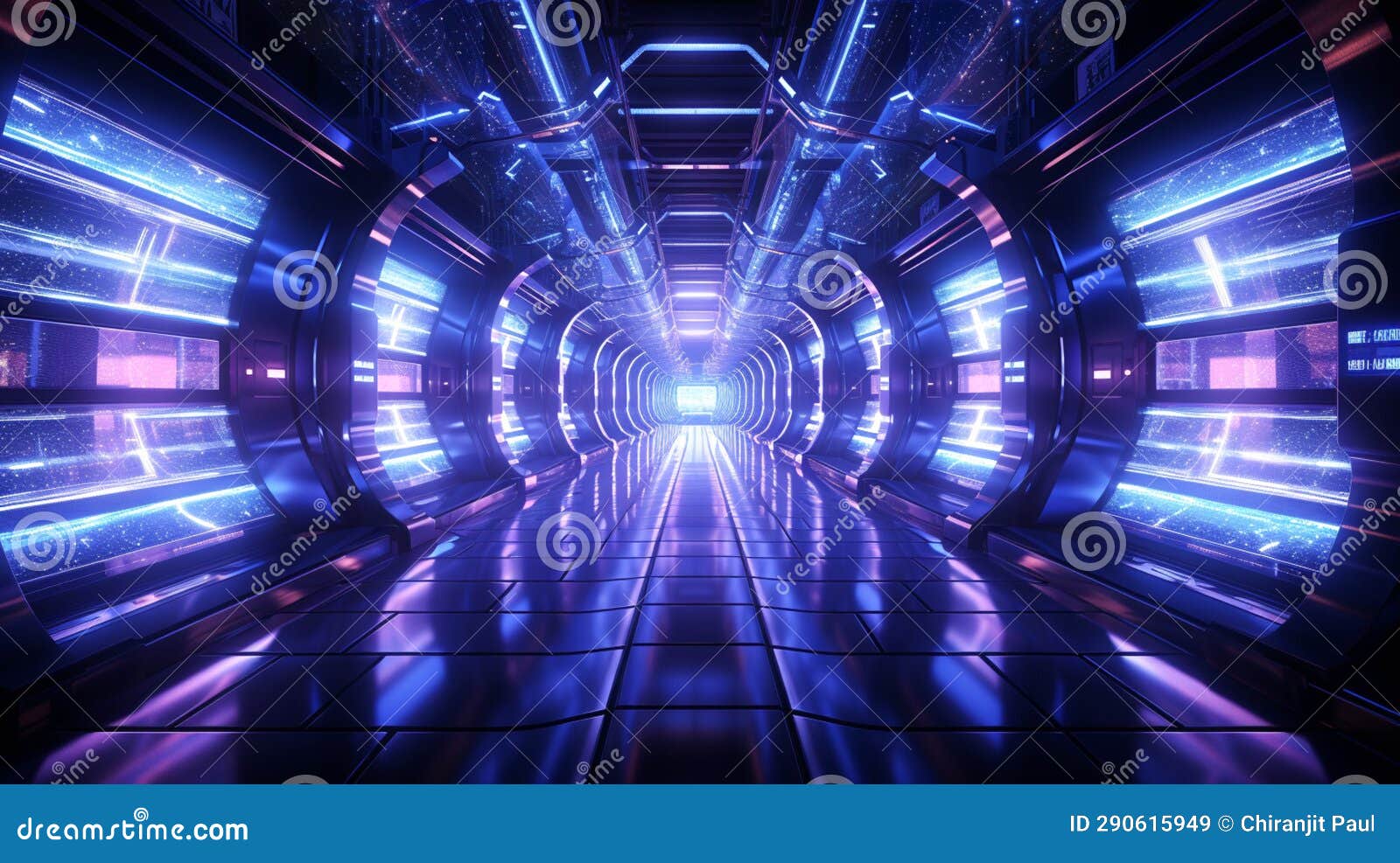 A Blue Computer Server Room with a Blue Light Stock Image - Image of ...