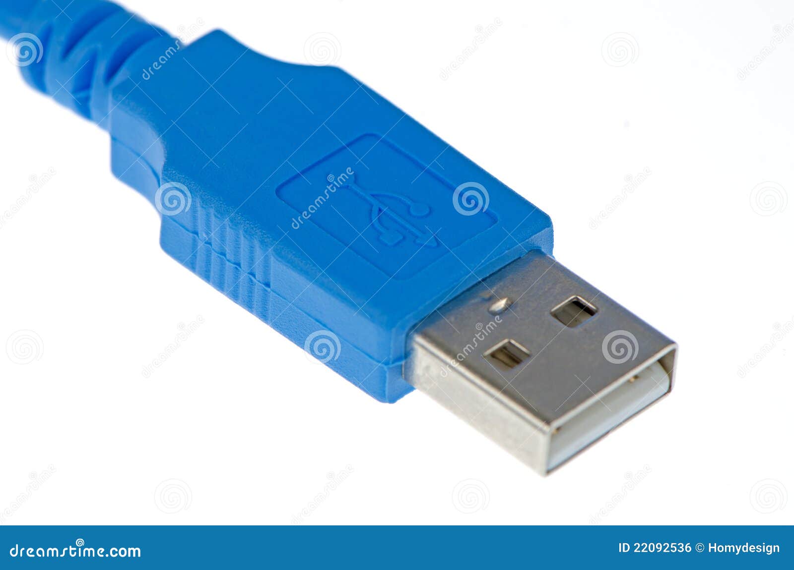 Blue Computer USB 2.0 Cable Stock Photo - Image of isolated, blue: 22092536