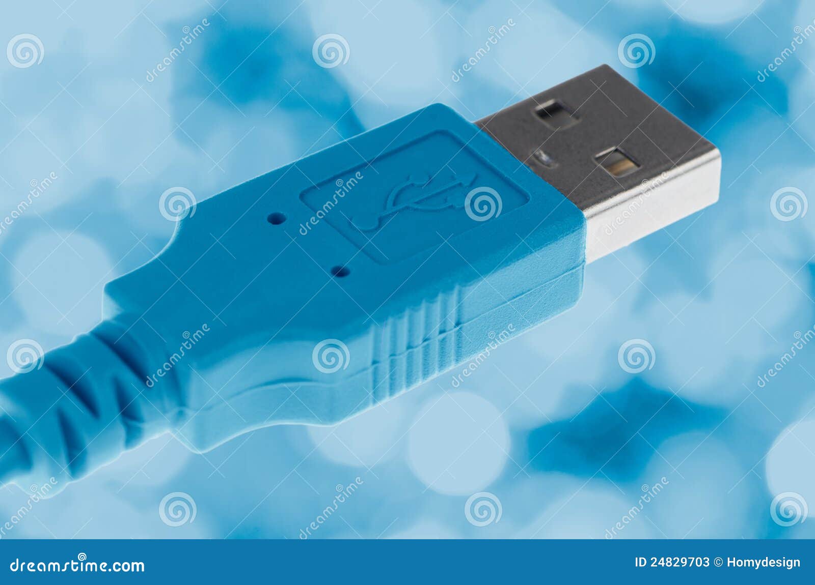 Blue Computer USB cable stock image. Image of connect - 24829703
