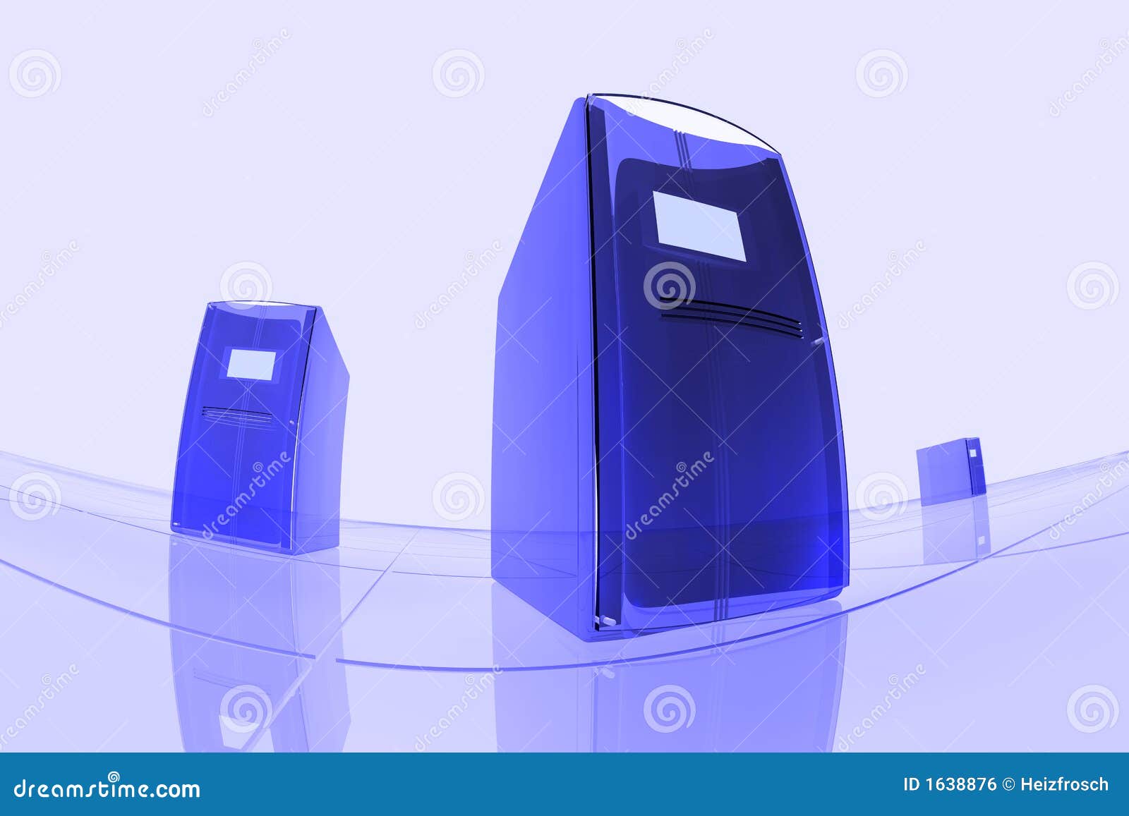 Blue computers stock illustration. Illustration of network - 1638876