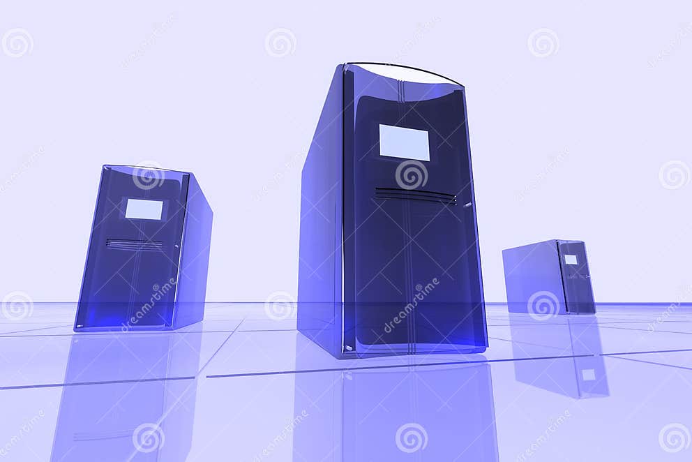 Blue computers stock illustration. Illustration of neon - 1638877