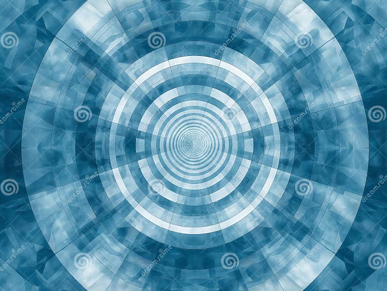 Blue Concentric Circles Abstract Art Stock Image - Image of dynamic ...