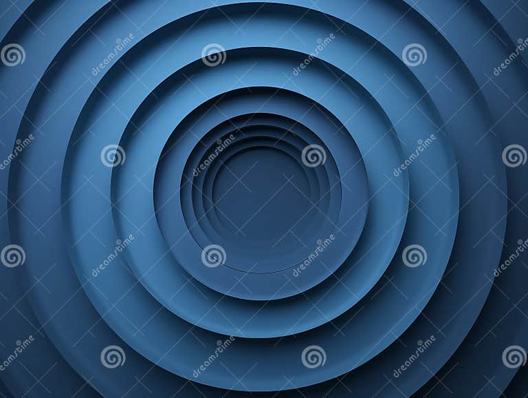 Blue Concentric Circles Abstract Background Stock Image - Image of ...