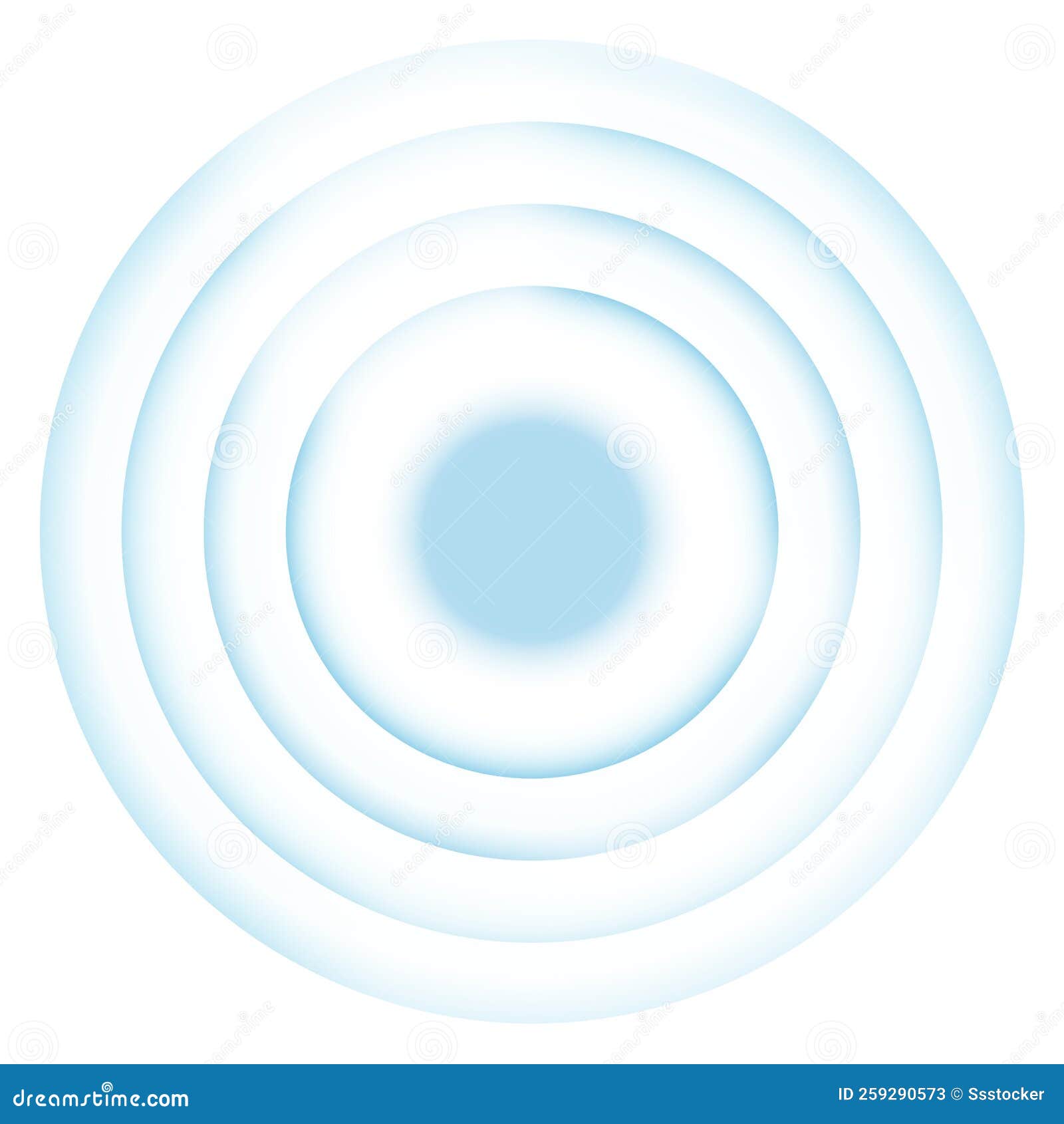 Blue Concentric Circles. Sonar Waves Stock Illustration - Illustration ...